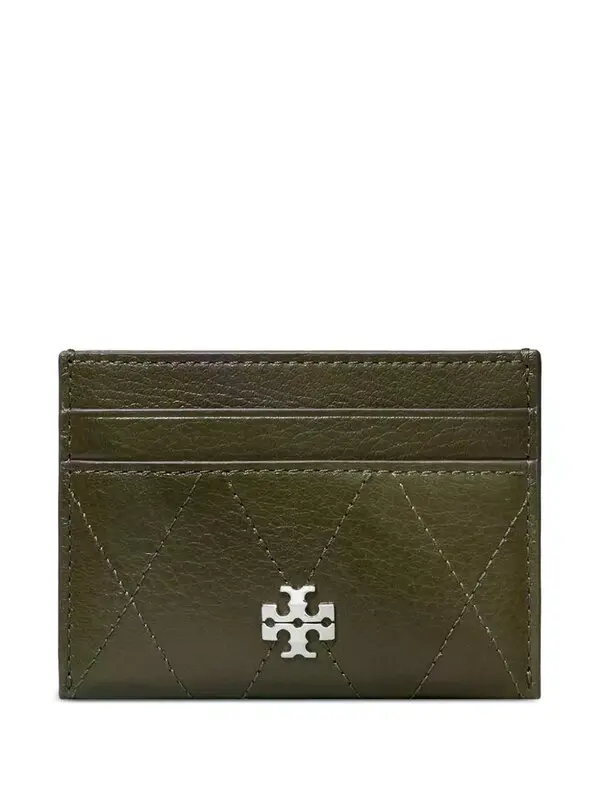 Tory Burch Charlie Quilted Logo-plaque Cardholder - Green