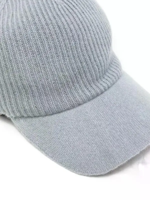 Eleventy Ribbed-knit Cashmere Baseball Cap
