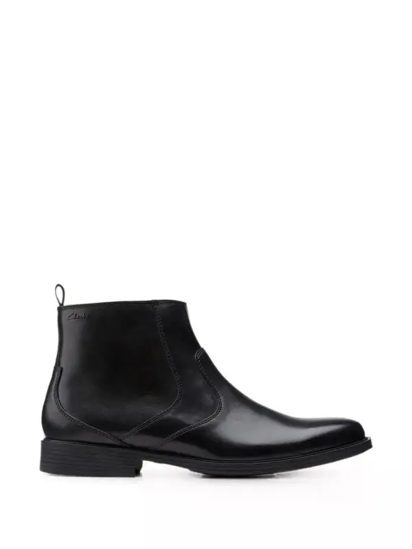 Clarks Whiddon Zip Leather Ankle Boots