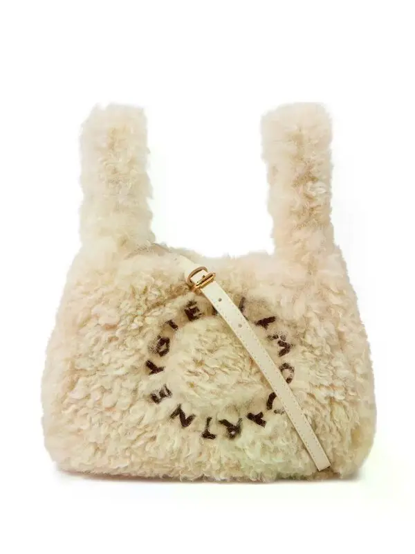 Stella McCartney Stella Logo Faux-shearling Tote Bag - Neutrals