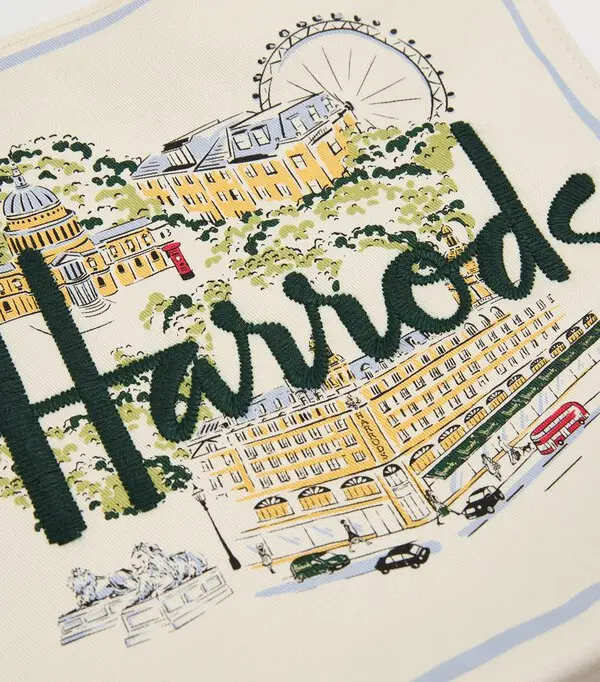 Harrods Small Canvas City Stories Tote Bag