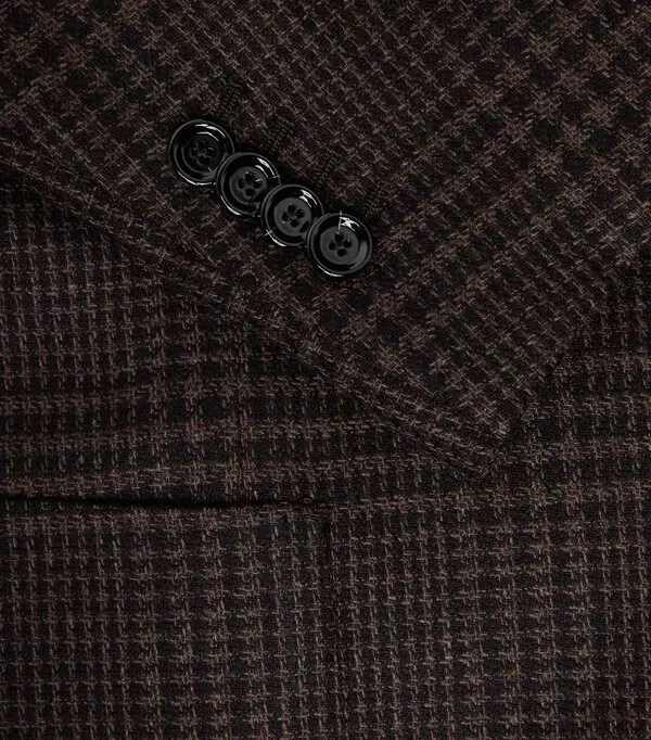 LARDINI Virgin Wool-cashmere Check Blazer