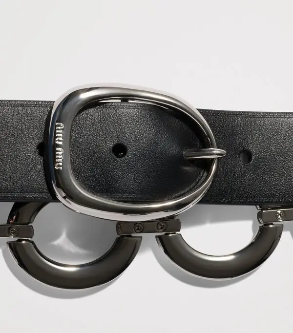 Miu Miu Leather And Metal Belt
