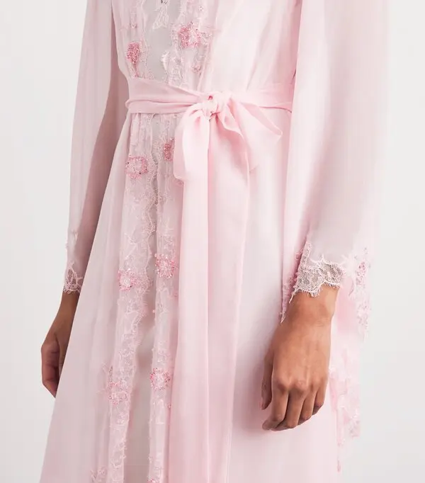 Rosamosario Silk Georgette Embellished Robe