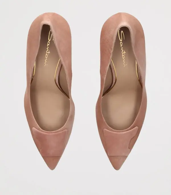 Santoni Suede Sibille Pumps 85