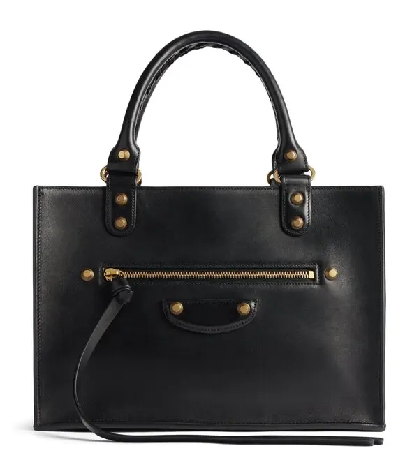 Balenciaga Medium Leather Le City Tote Bag - Grey