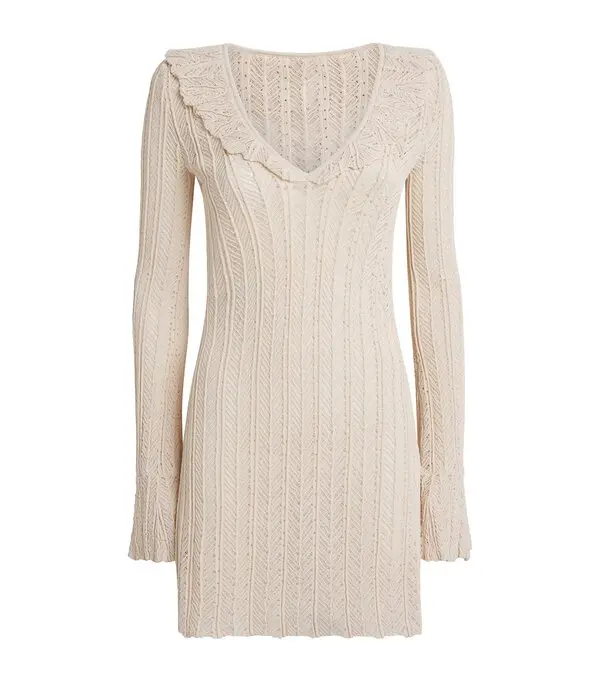 Devon Windsor Knitted Davina Mini Dress - Ivory