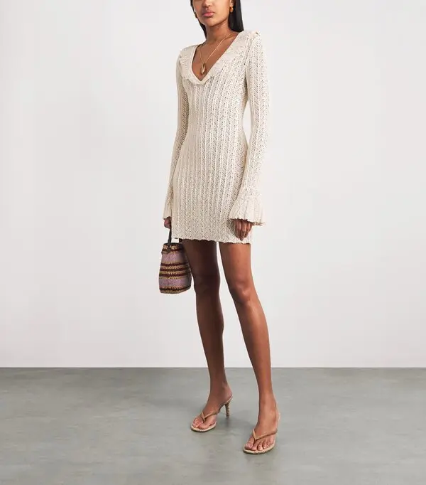 Devon Windsor Knitted Davina Mini Dress - Ivory