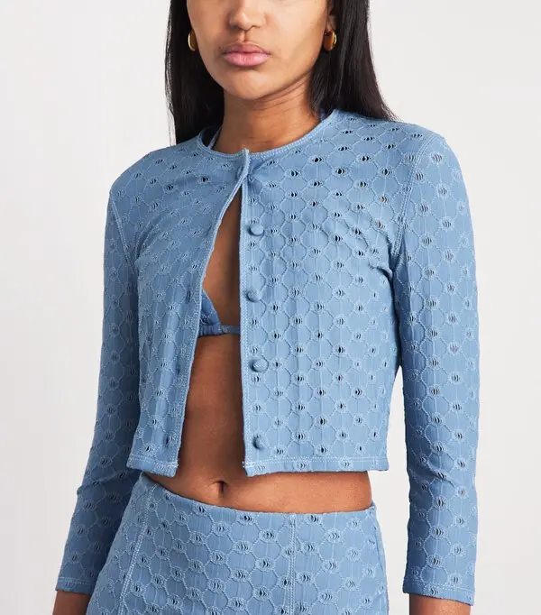 Devon Windsor Open-work Reed Cropped Jacket