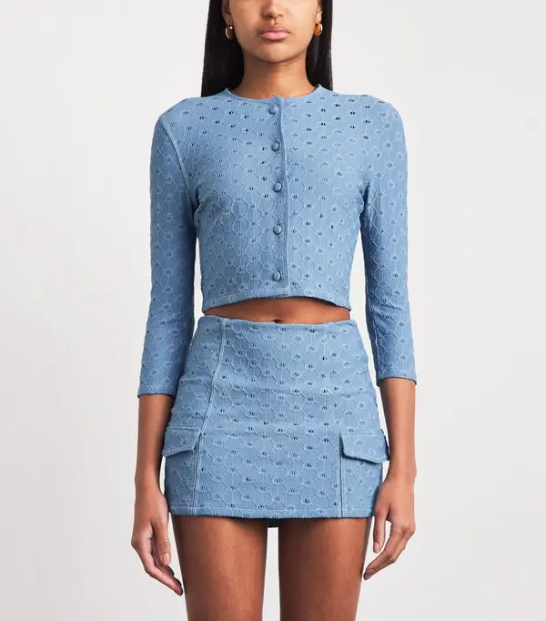 Devon Windsor Open-work Reed Cropped Jacket