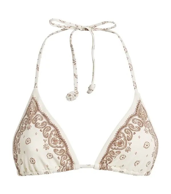 Devon Windsor Bandana Print Elis Bikini Top - Ivory