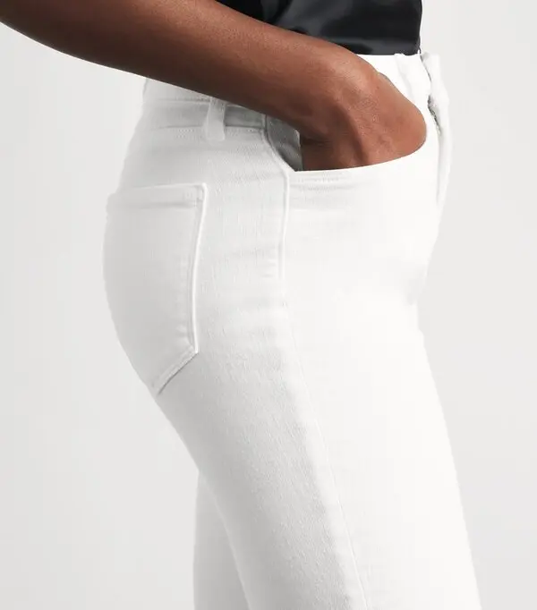 L'Agence Ruth High-rise Straight Leg Jeans With Frayed Hem - White