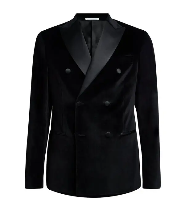 Pal Zileri Stretch-cotton Double-breasted Tuxedo Jacket
