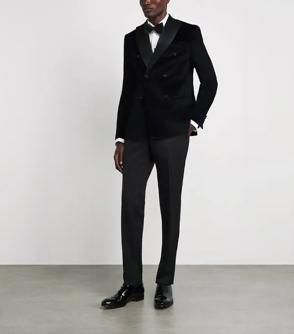 Pal Zileri Stretch-cotton Double-breasted Tuxedo Jacket