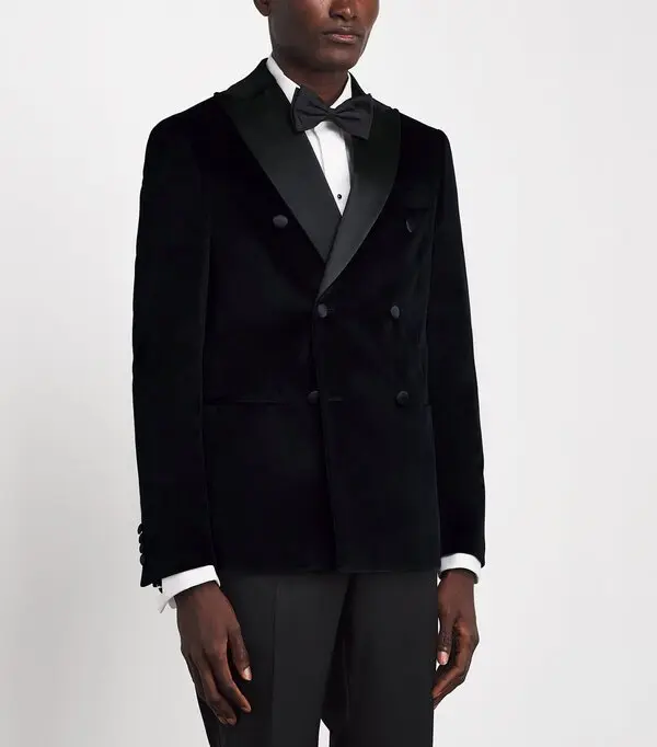 Pal Zileri Stretch-cotton Double-breasted Tuxedo Jacket