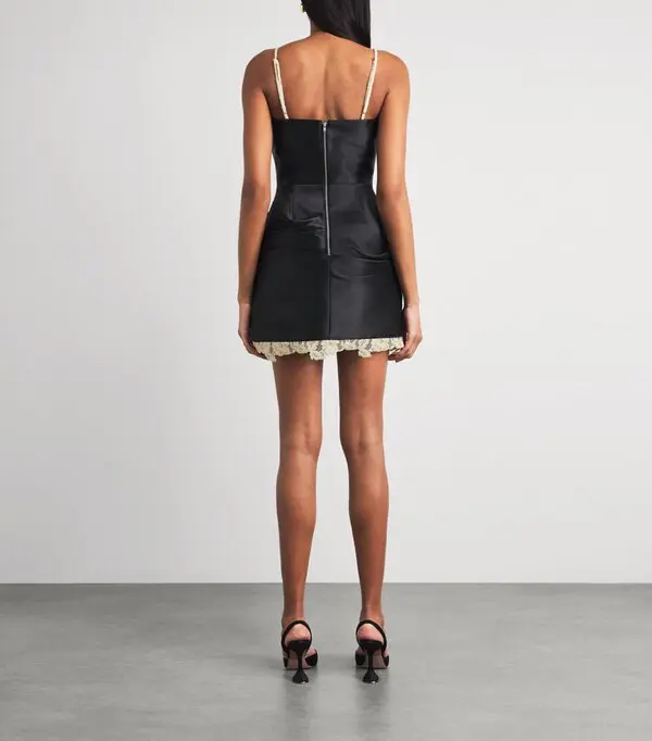 DE LA VALI Lace-trim Kasai Mini Dress