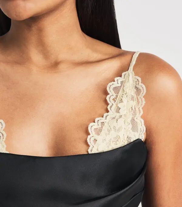DE LA VALI Lace-trim Kasai Mini Dress