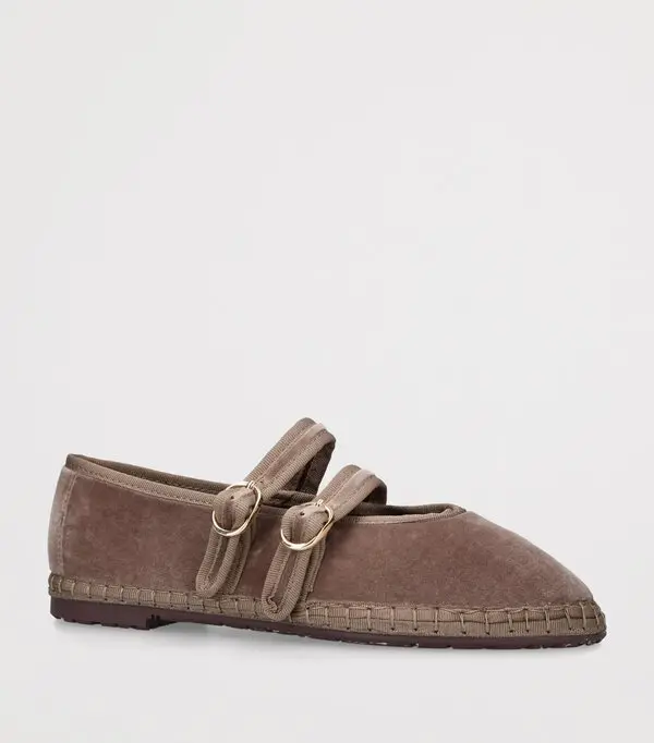 FLABELUS Velvet Claire Mary Jane Flats