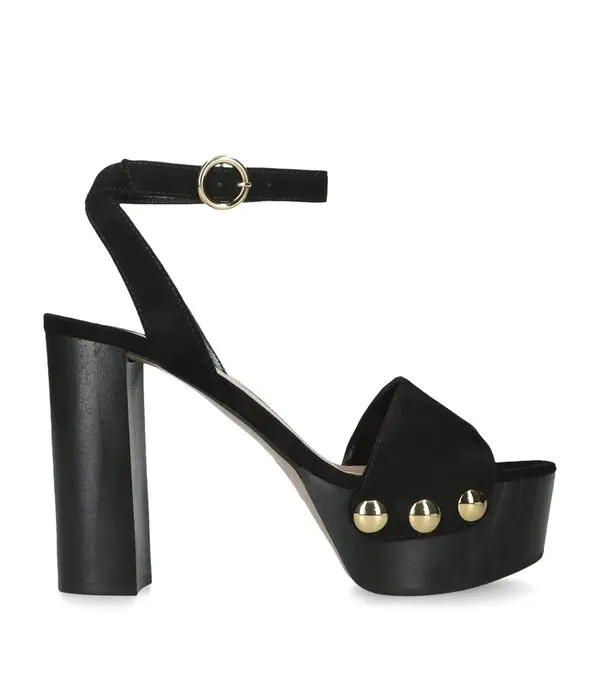 GIANVITO ROSSI Suede Ardéa Platform Sandals 70 - Black