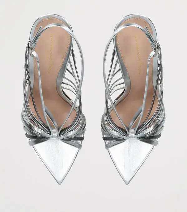 GIANVITO ROSSI Metallic Leather Muse Sandals 105
