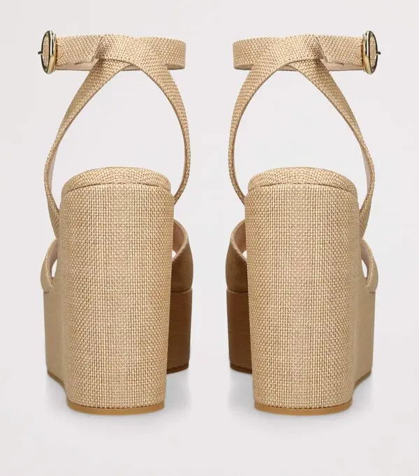 GIANVITO ROSSI Raffia Virginie Wedge Sandals 60