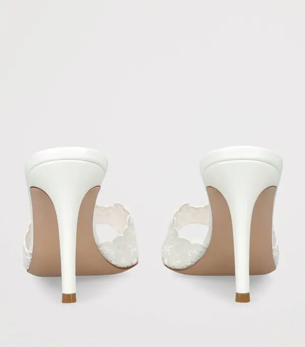 GIANVITO ROSSI Lace Yvonne Mules 85 - White