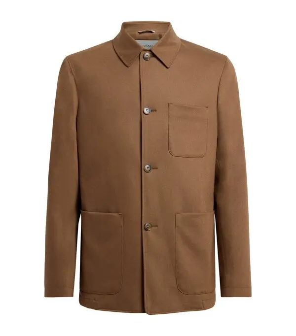 Canali Stretch-wool Chore Overshirt