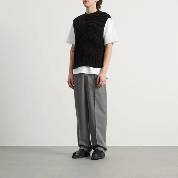ABOUT:BLANK Moss Stitch Knitted Vest - Black