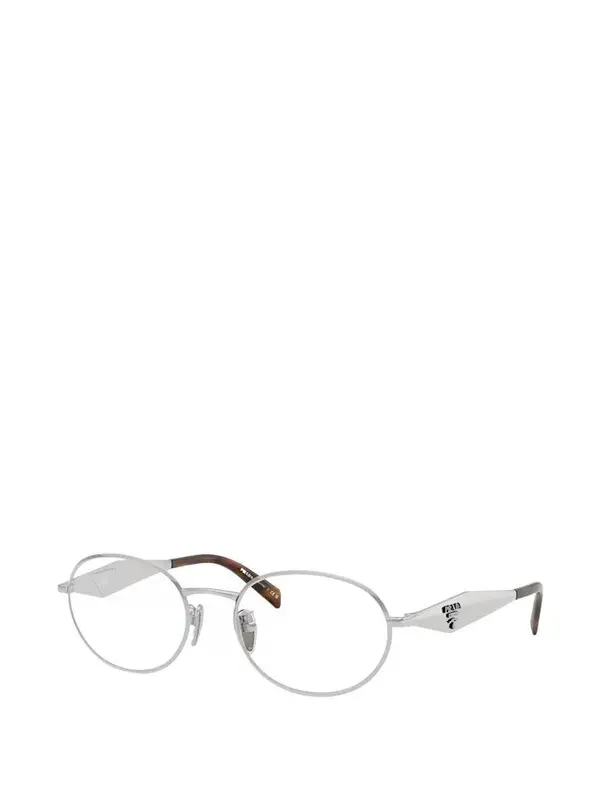 Prada Logo-plaque Oval-frame Glasses