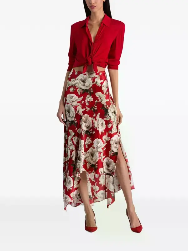 Alice + Olivia Rosa Midi Skirt - Red