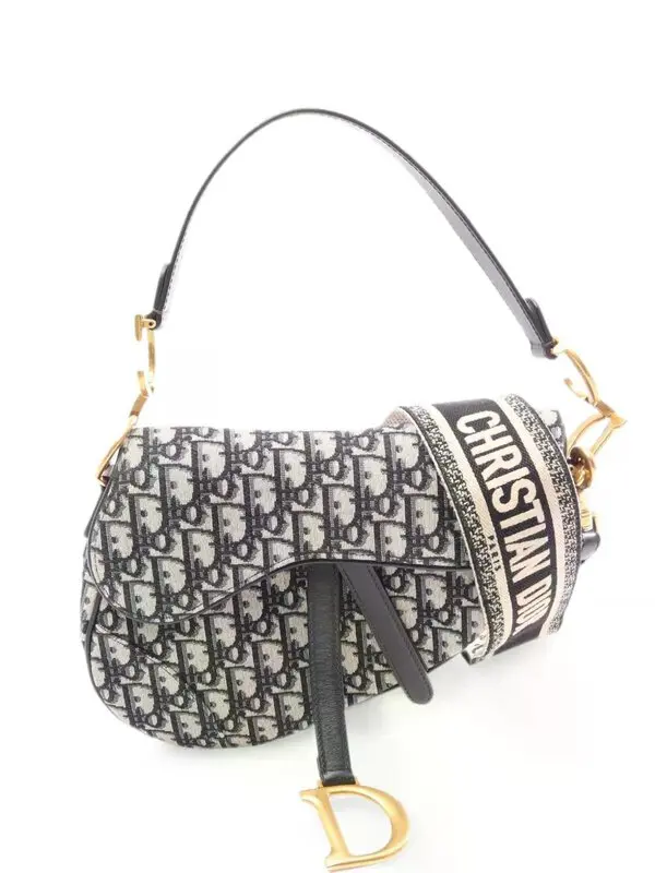 Dior 2010s Oblique Saddle Shoulder Bag - Neutrals