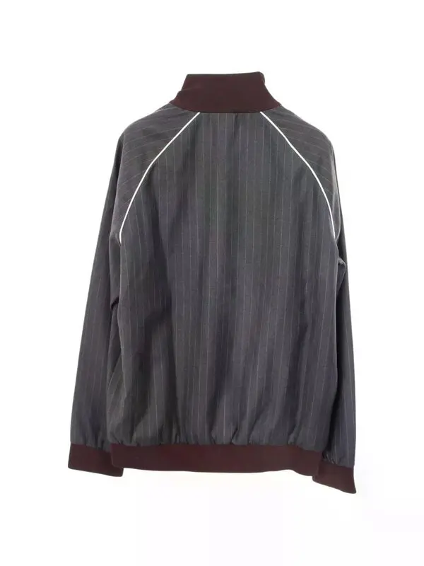 Miu Miu 2010s Pinstripe Logo-embroidered Jacket