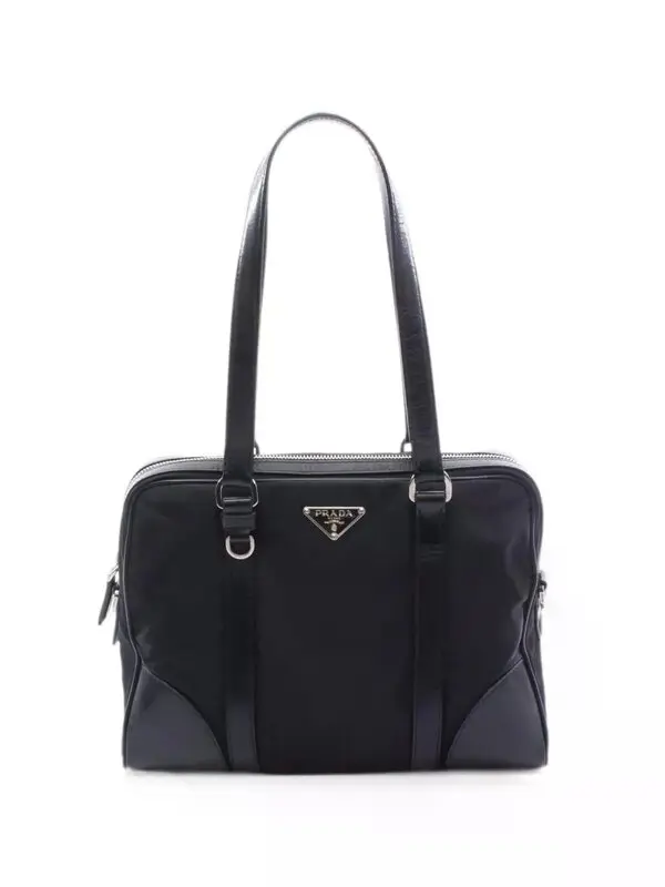 Prada 2000s Triangle-logo Shoulder Bag - Black