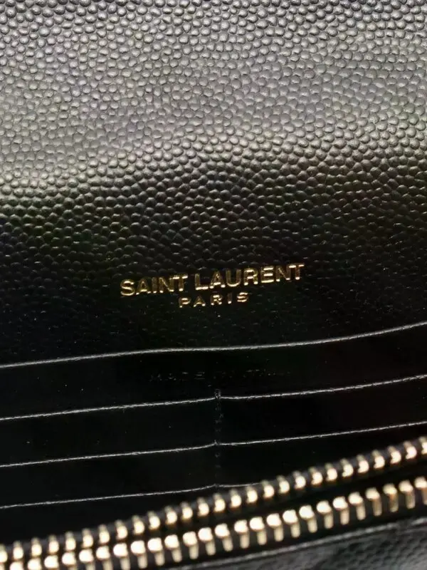 Saint Laurent 2010s Cassandra Envelope Chain Wallet
