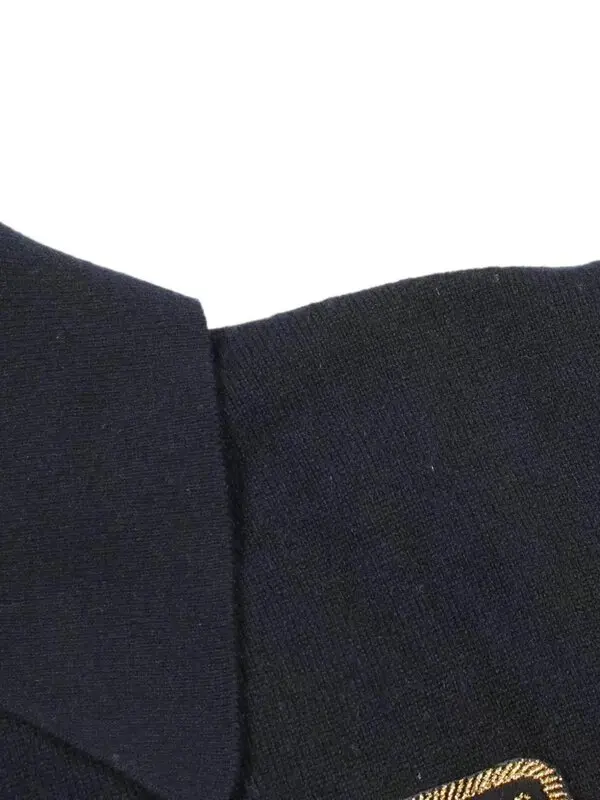 Miu Miu Cashmere Logo Embroidered Polo Shirt