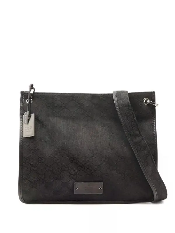 Gucci 2000s Gg Canvas Shoulder Bag - Black