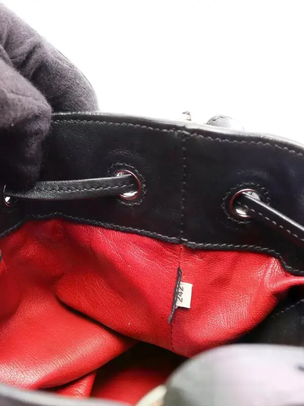 Prada 2010s Bucket Fringe Triangle-logo Bucket Bag