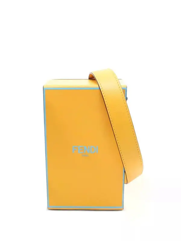 Fendi 2010s Box Leather Shoulder Bag - Yellow
