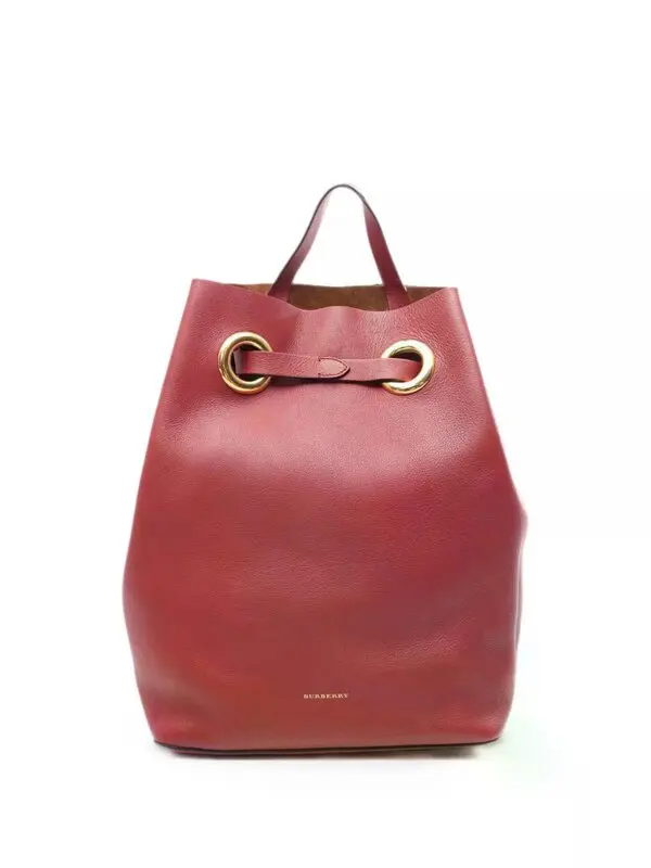 Burberry 2010s Drawstring Leather Backpack