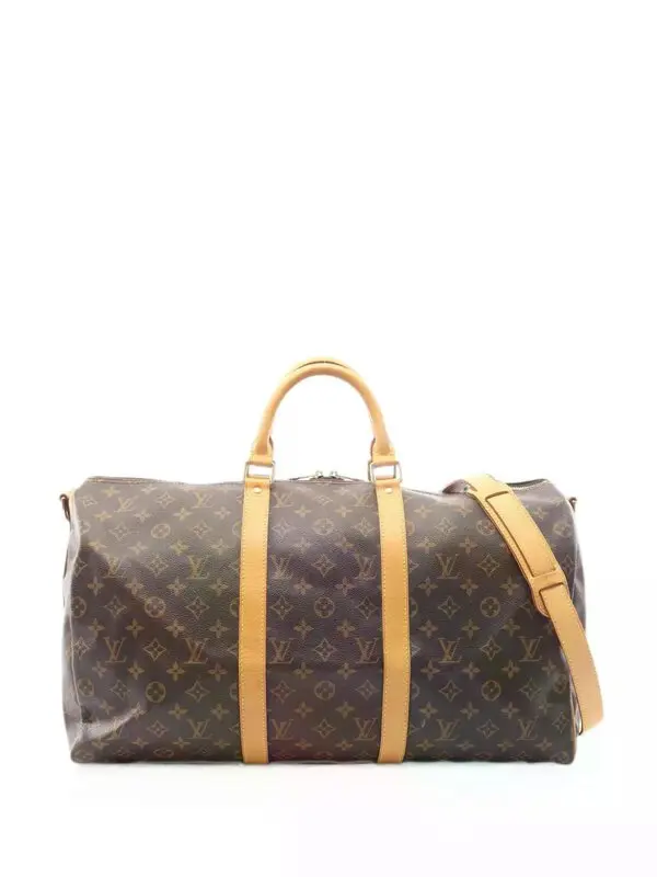 LOUIS VUITTON 2001 50 Keepall Bandoulière Monogram Boston Bag - Brown