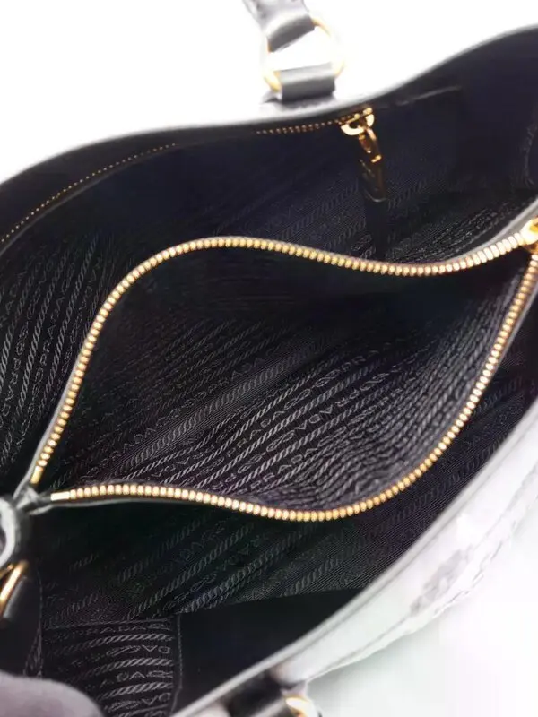 Prada 2010s Logo-jacquard Leather Handbag