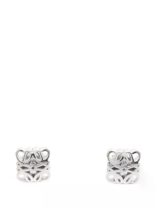Loewe Tone Sterling Anagram Cutout Earrings - Silver