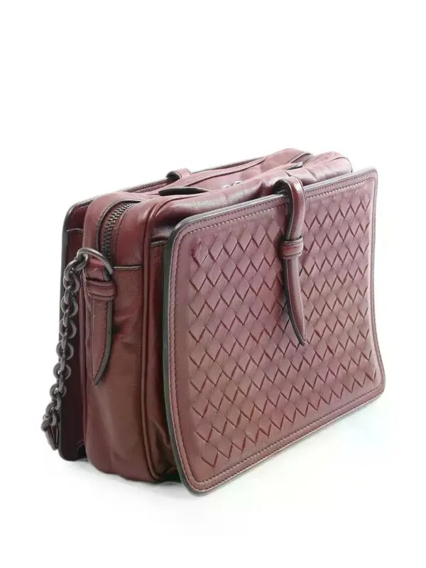 Bottega Veneta 2000s Intrecciato Shoulder Bag - Red