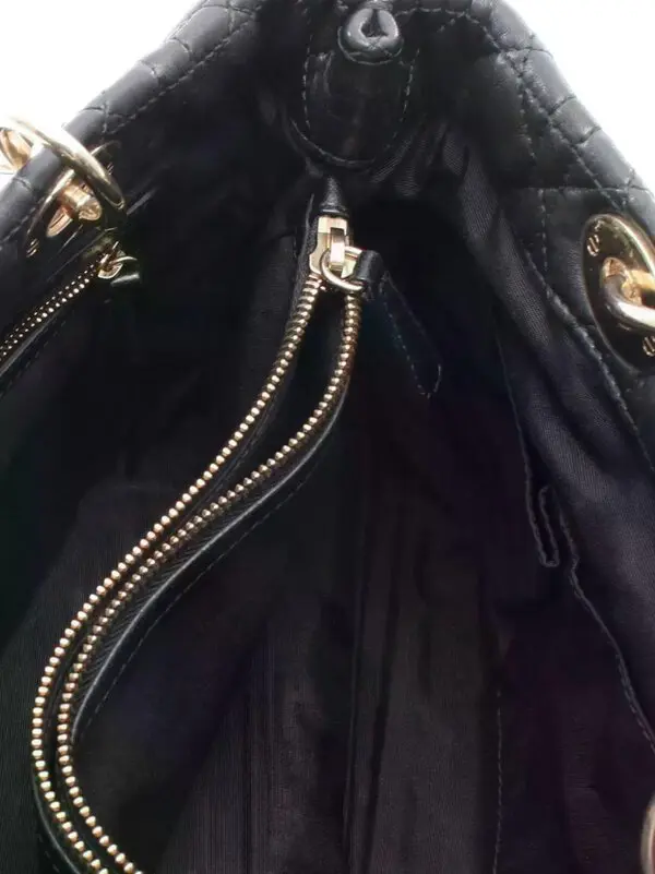 Dior 2000s Cannage Chain Tote Bag - Black