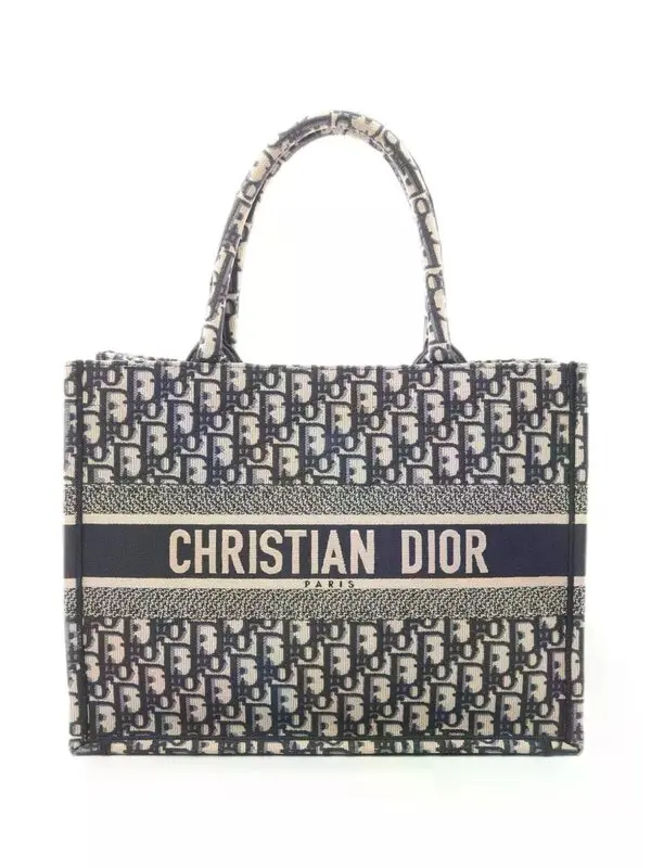 Dior 2010s Medium Book Tote Oblique Tote Bag - Blue