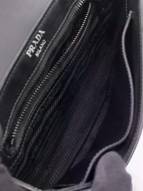 Prada 2010s Glace' Calf Studded Shoulder Bag