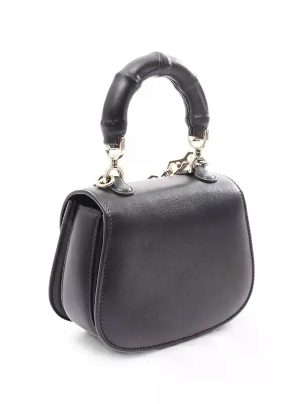 Gucci 2010s Bamboo Leather Handbag - Black