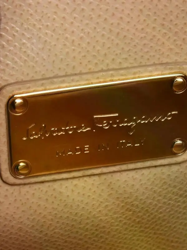 FERRAGAMO Grained Leather Top Handle Bag