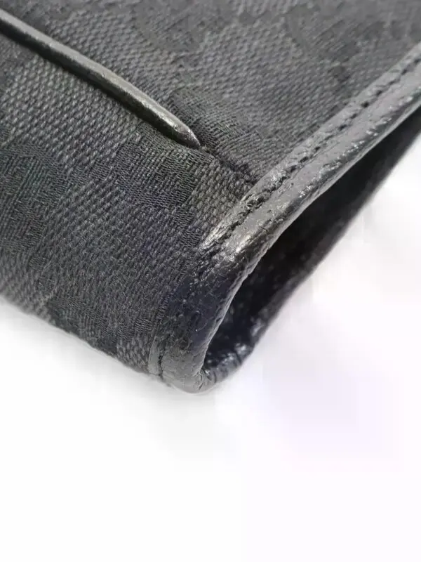 Gucci 2010s Gg Canvas Leather Handbag - Black