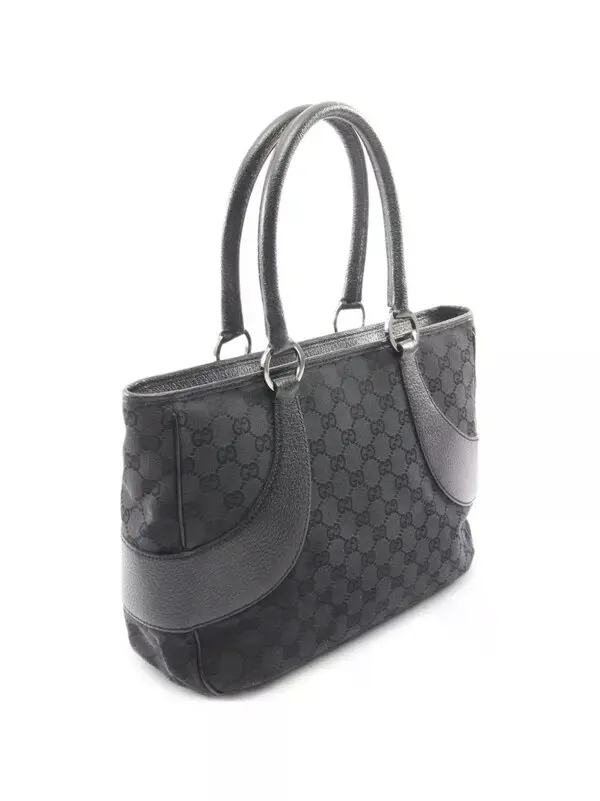 Gucci Gg Canvas Leather Trimmed Handbag